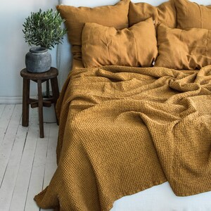 Linen Pillowcase in Mustard Color - Yellow Mustard Linen Pillow Cover ...