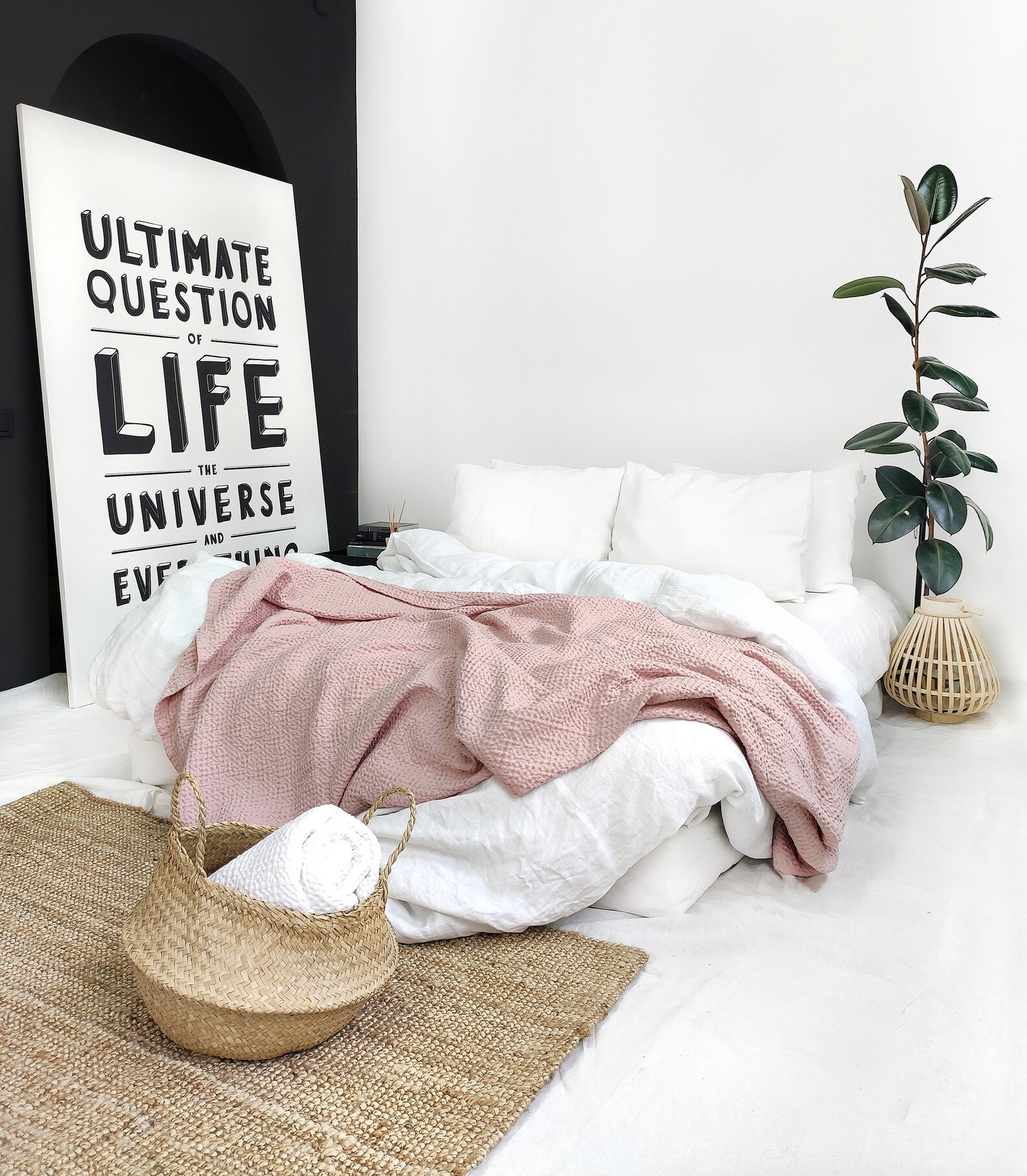 DUSTY ROSE WAFFLE Blanket. Stonewashed Linen Waffle Throw in - Etsy