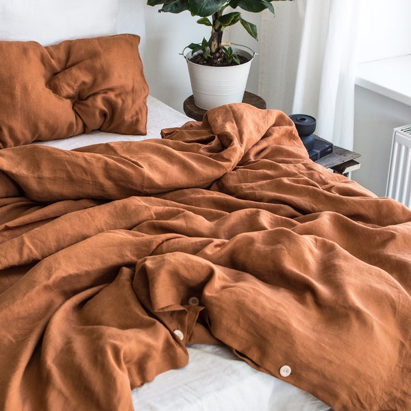 Rust Linen Duvet - Etsy