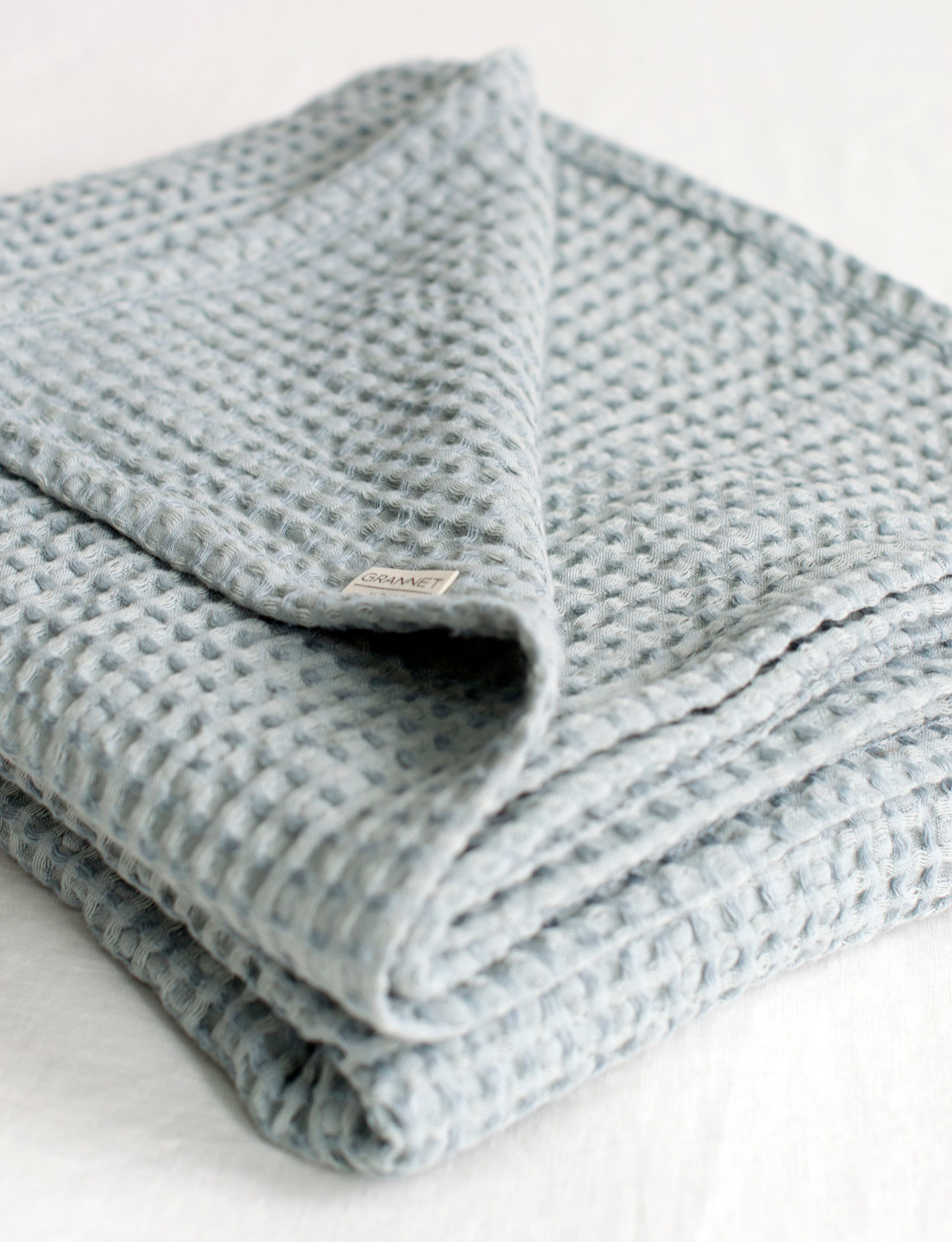 DUSTY BLUE WAFFLE Blanket. Naturally Softened Dusty Blue Linen - Etsy
