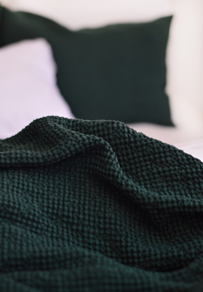 Waffle Blanket in Jungle Green. Extra Soft Waffle Throw - Etsy