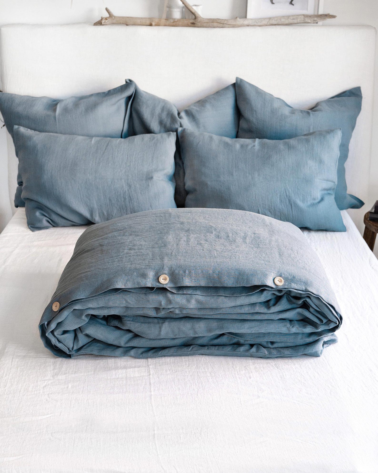 DUSTY BLUE LINEN Duvet Cover. Natural Stonewashed Linen Duvet Cover in ...