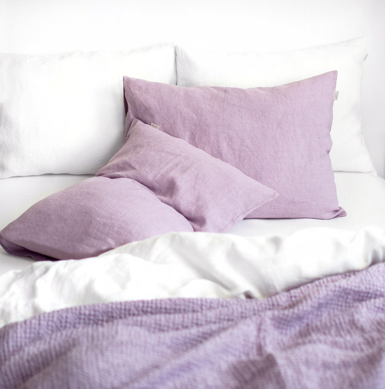 Linen Bedding Set in Lavender. 3 Piece Set: 2 Pillowcases & - Etsy