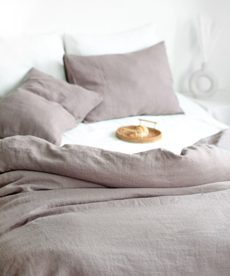 Linen Duvet Cover in Taupe Brown. King Queen Twin Full - Etsy