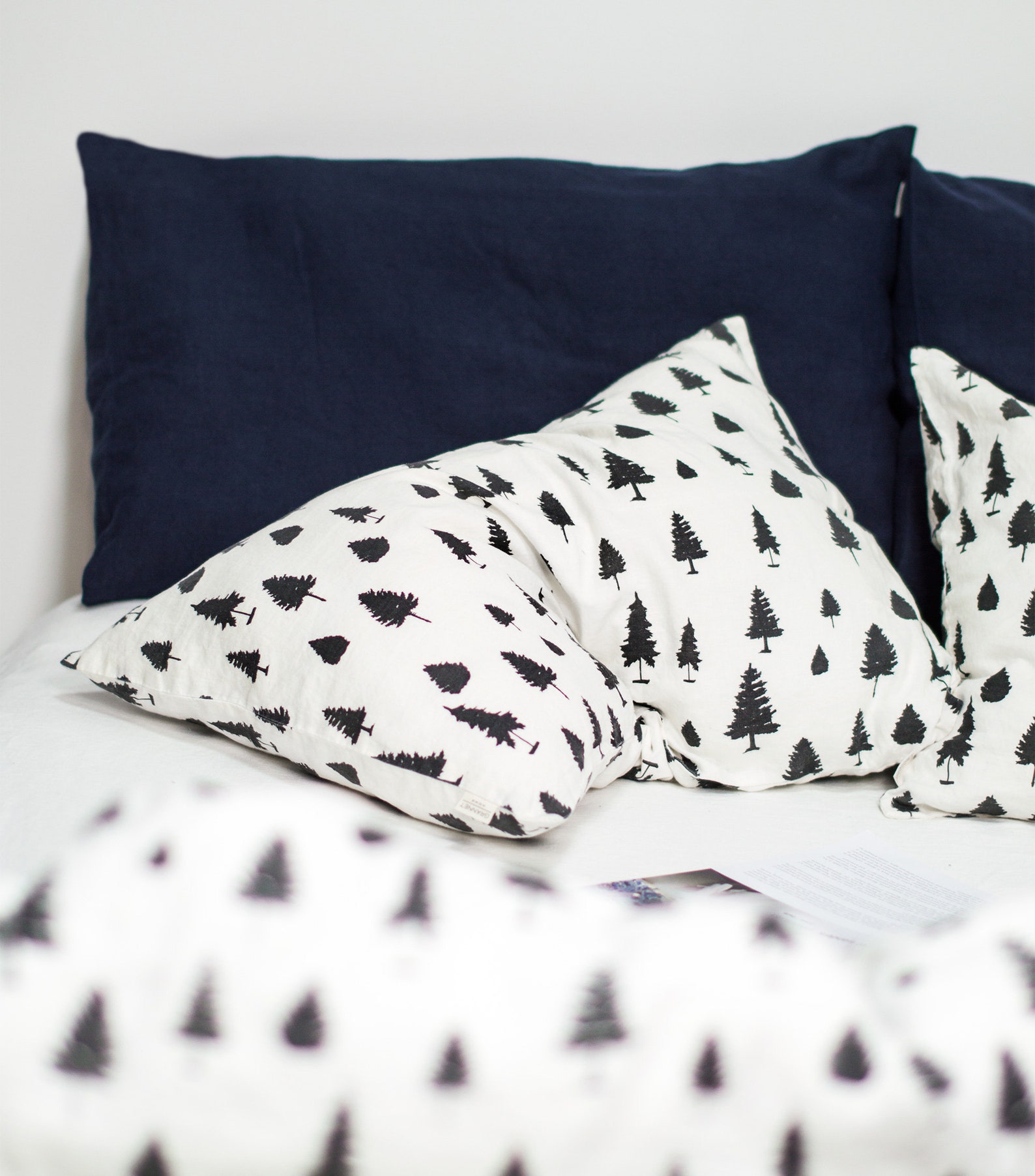 Linen Bedding With Christmas Trees. 3 Piece Set. Pine Tree | Etsy