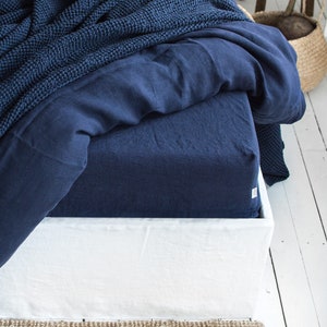 Washed Soft Linen Fitted Sheet King Queen Double Full Twin XL Single ...