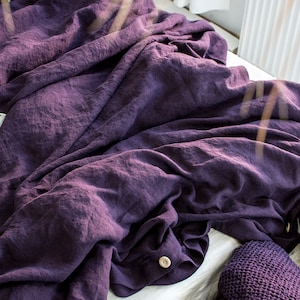 Linen Duvet Cover in Plum. King, Queen, Twin, Full, Double, Single ...
