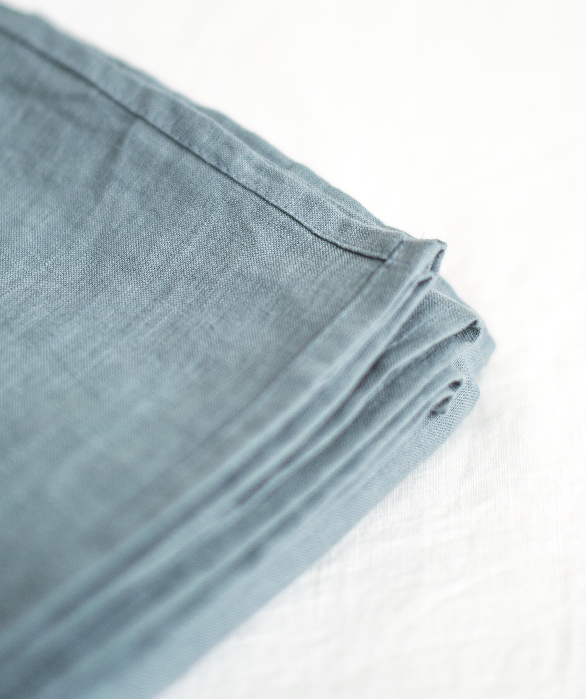DUSTY BLUE LINEN Sheet Set. Fitted Sheet Flat Sheet & 2 - Etsy