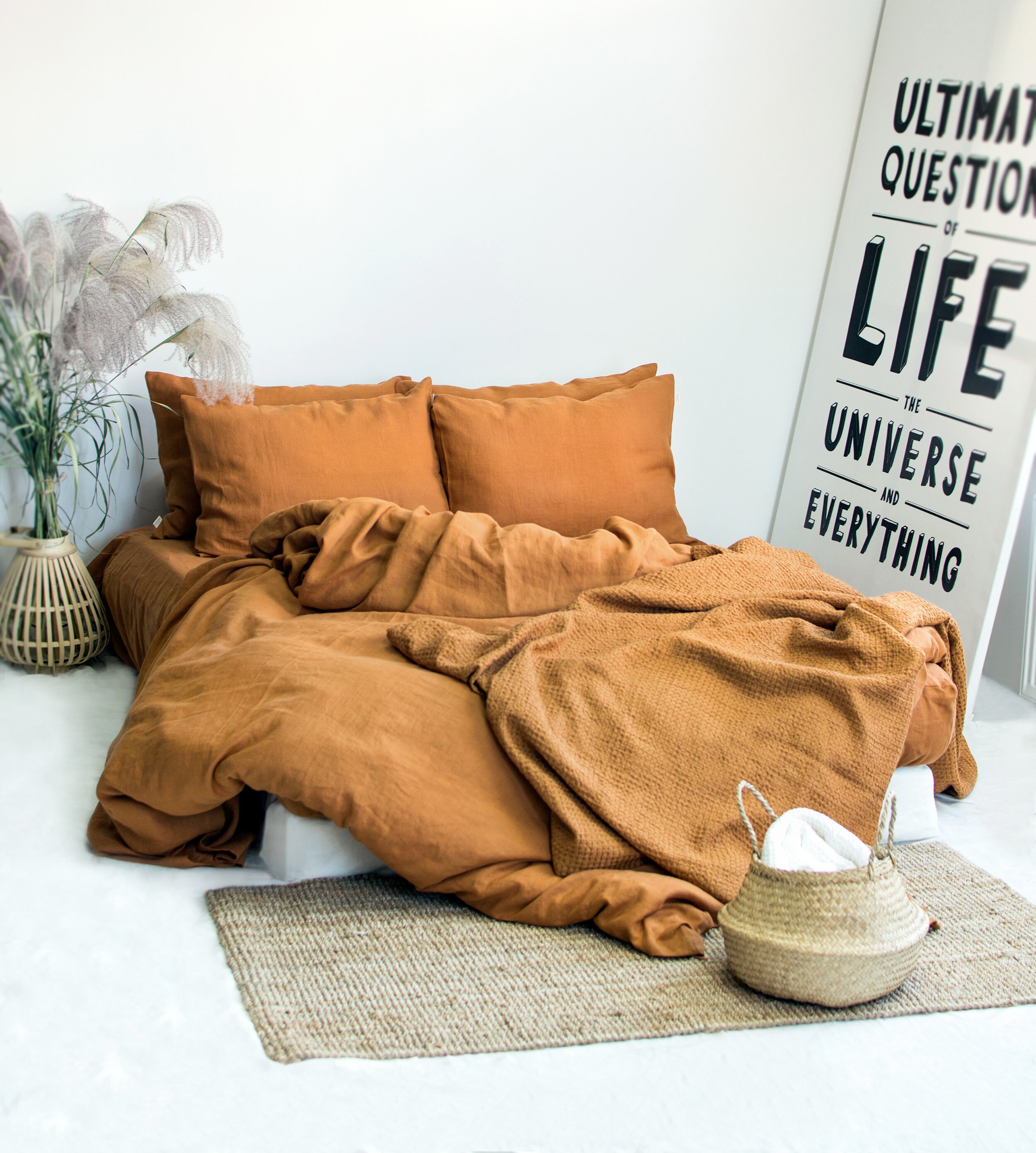Linen Pillowcase in Cinnamon. Terracotta Rust Linen Pillow - Etsy