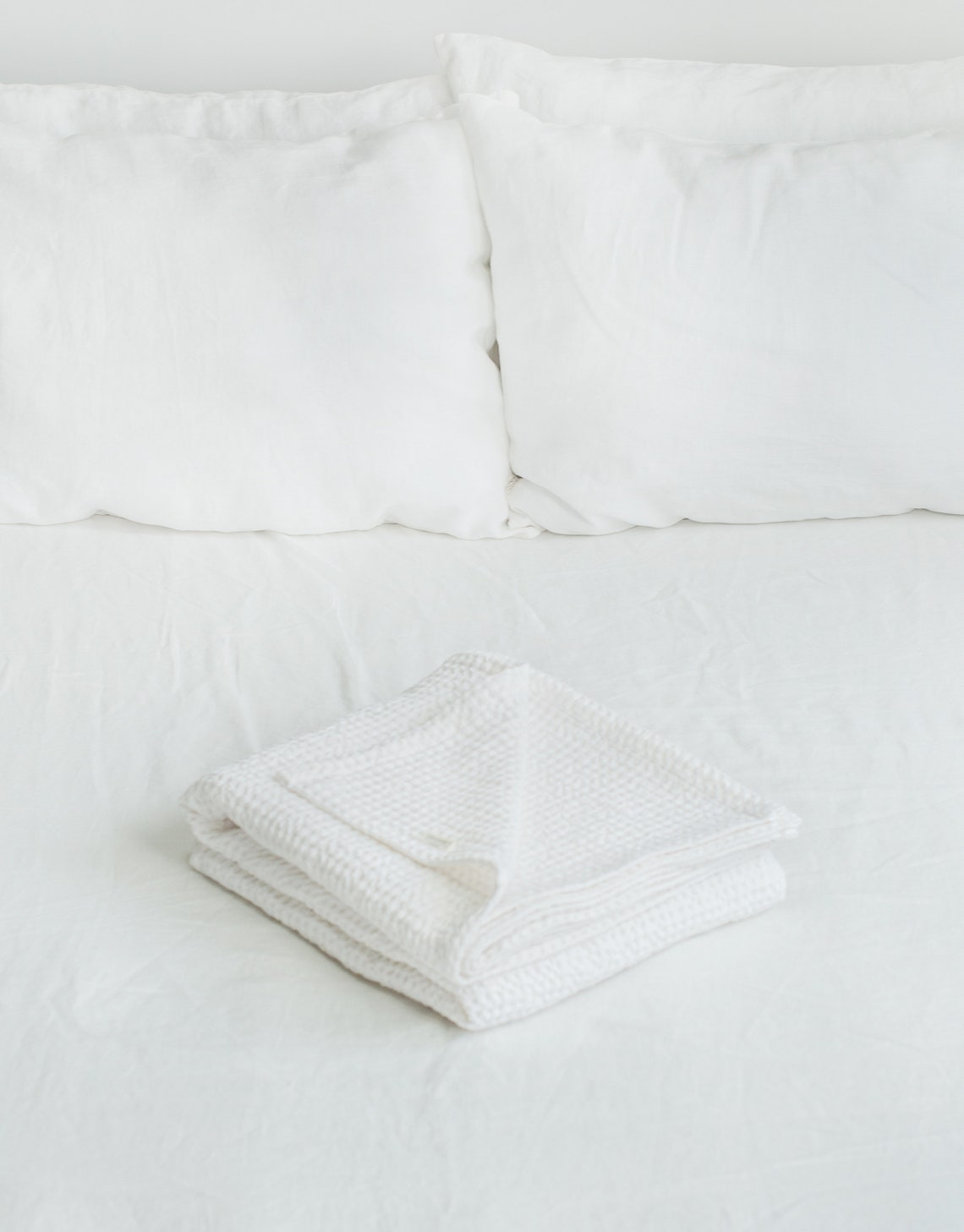 WHITE LINEN BABY Blanket. Stylish & Soft Linen Waffle Throw | Etsy