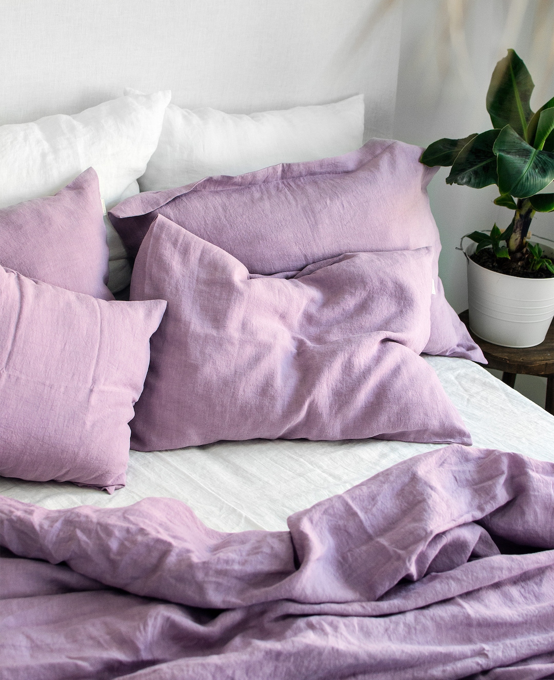 Linen Pillowcase in Lavender. Standard, Queen, King, Body, Euro Sham ...