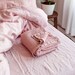 DUSTY ROSE WAFFLE Coverlet. Softened Linen Waffle Coverlet in Woodrose ...
