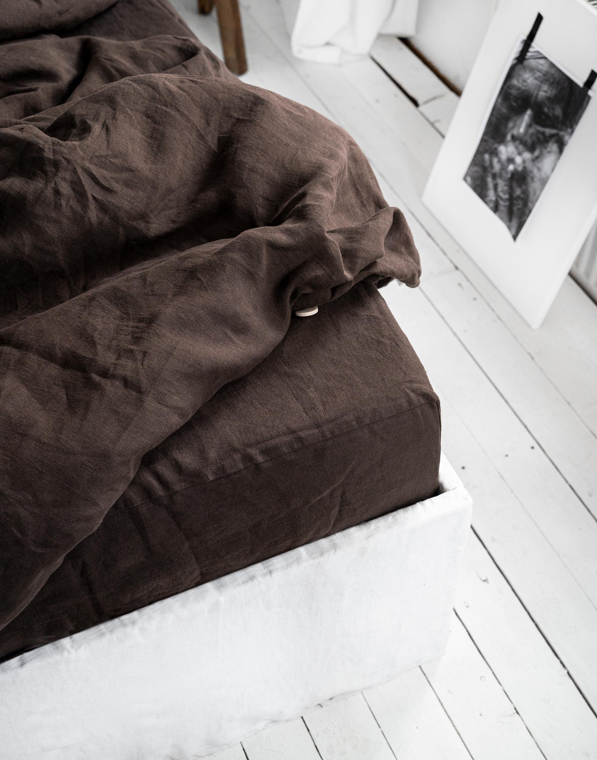 Linen Duvet Cover in Chocolate - King, Queen, Twin, Full, Double ...