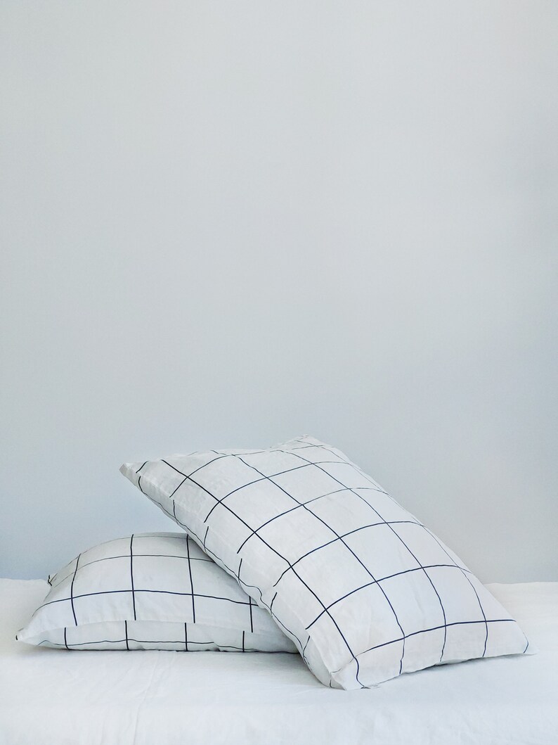 TILED LINEN PILLOWCASE. Custom Print. Standard Queen King - Etsy