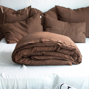 Linen Duvet Cover in Walnut. King, Queen, Twin, Full, Double, Single ...