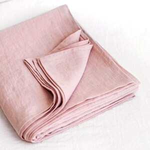 Linen Flat Sheet in Dusty Rose. King, Queen, Twin, Full, Double ...