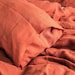 Terracotta Linen Sheet Set. Clay Red Fitted Sheet, Flat Sheet & 2 ...