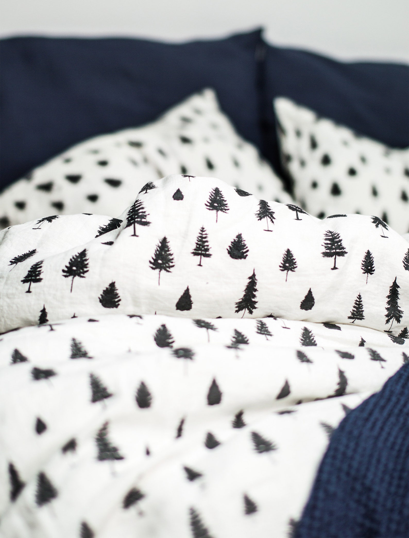 Linen Bedding With Christmas Trees. 3 Piece Set. Pine Tree | Etsy