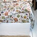 MUSHROOM LINEN FITTED Sheet. Linen Fitted Sheet in Vintage Mushrooms ...