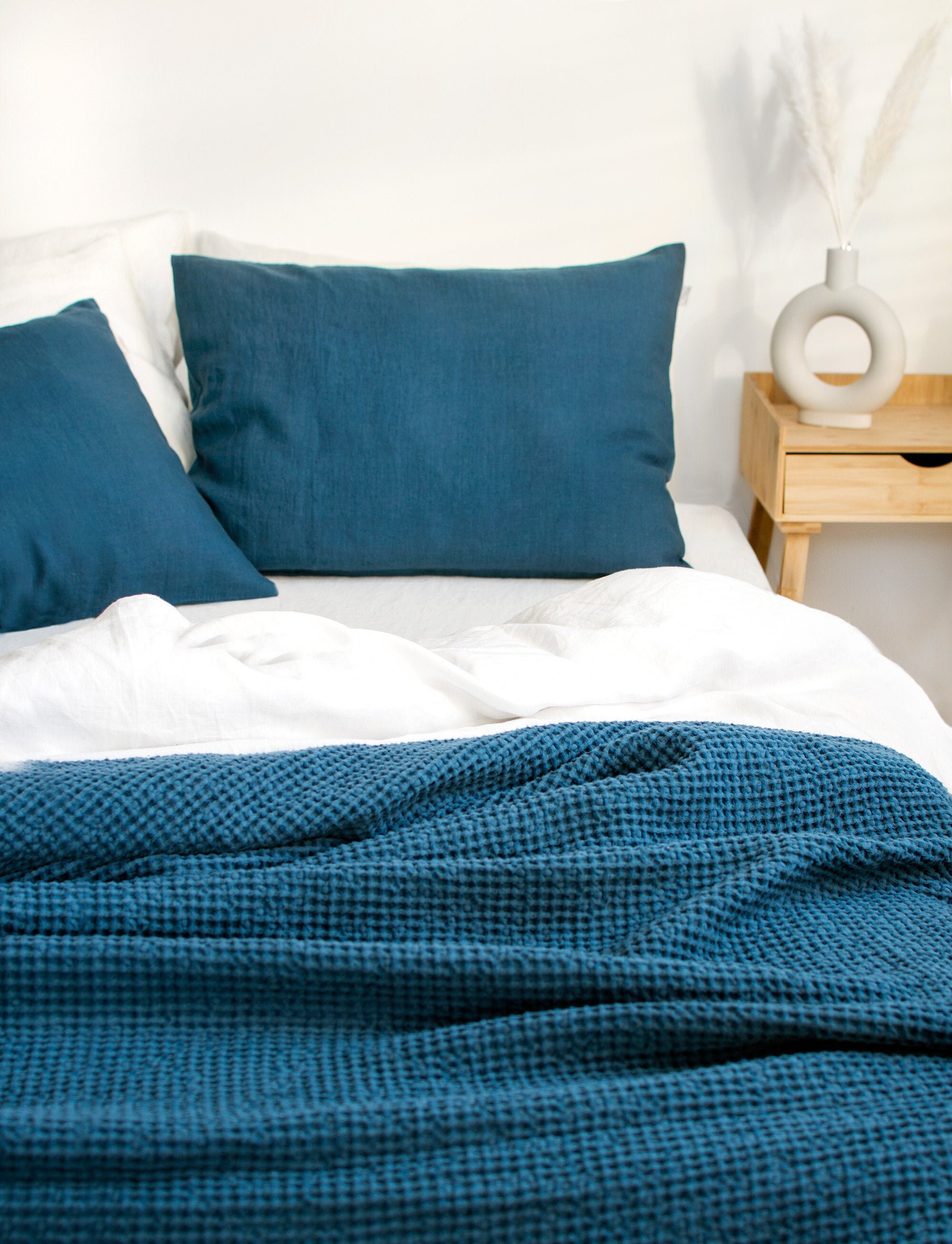 Waffle Blanket in Lake Blue. Extra Soft Waffle Throw Blanket. - Etsy