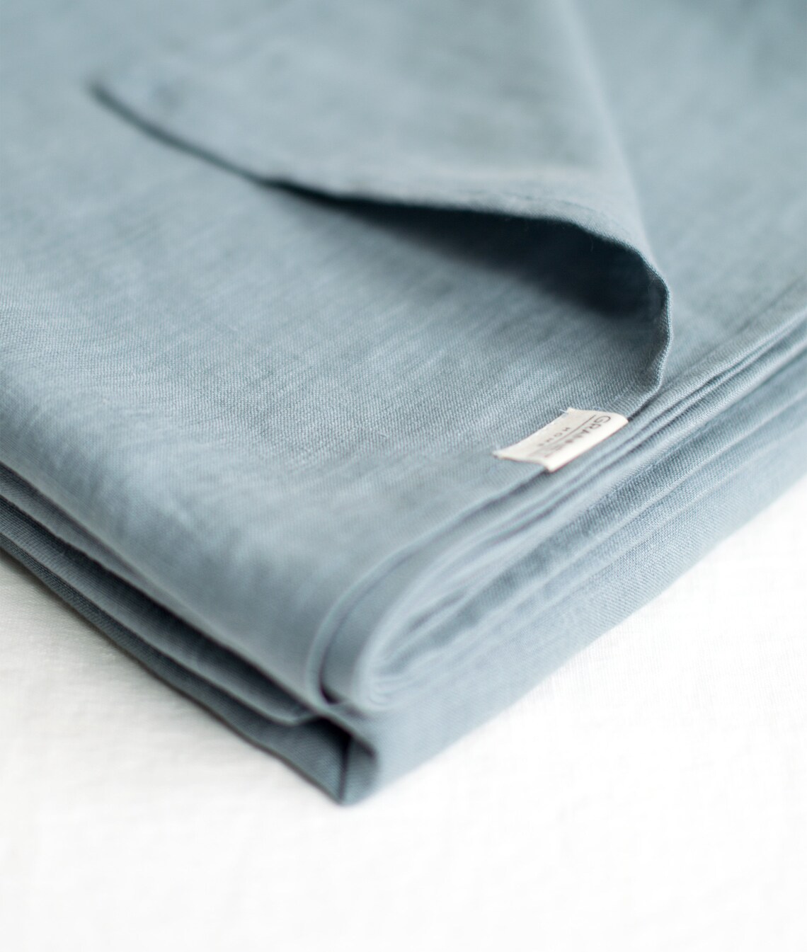 DUSTY BLUE LINEN Flat Sheet. Premium Soft Natural Linen Flat - Etsy