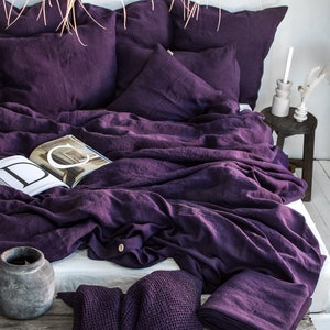 Linen Duvet Cover in Plum. King, Queen, Twin, Full, Double, Single ...