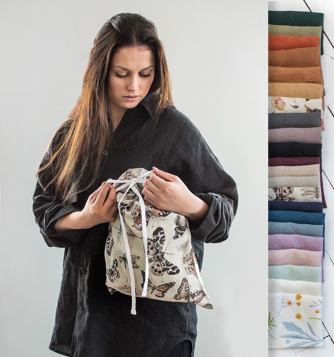 Bed Linen Organizer Bag, Linen Laundry Bag With Drawstring, Bed Linen ...