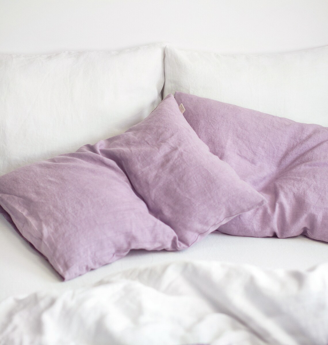 Linen Bedding Set in Lavender. 3 Piece Set: 2 Pillowcases & | Etsy