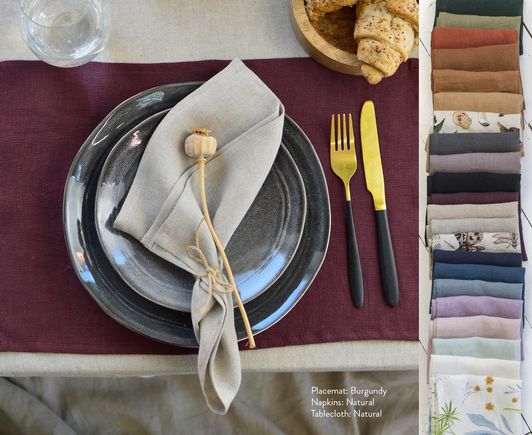 Linen Napkins in Many Colors and Sizes, Set of 4, 6, 50... Washed ...