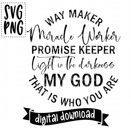 Waymaker SVG Cut File Miracle Worker SVG Promise Keeper Svg - Etsy