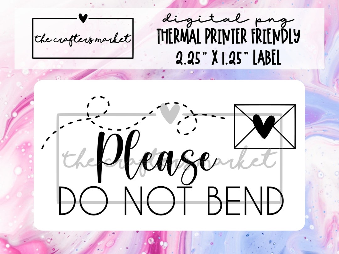 Please Do Not Bend Package PNG | Thermal Label | Small Business Packing ...