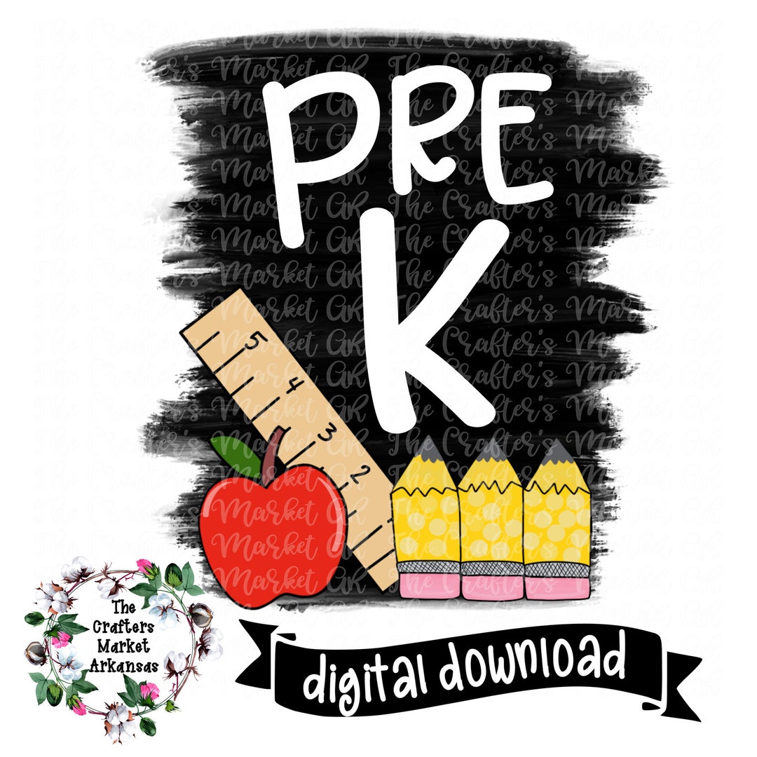 Chalkboard Pre-k School Shirt Design/digital Sublimation File//ready to ...