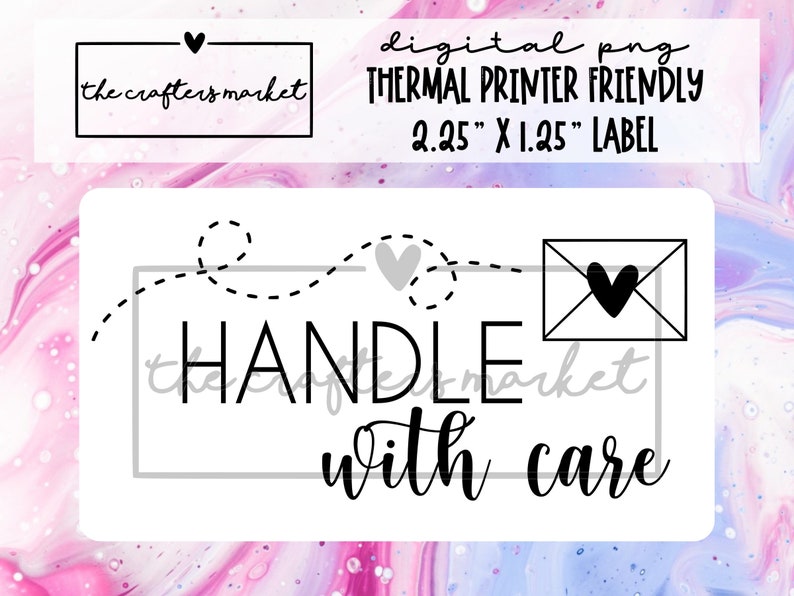 Handle With Care Package PNG | Thermal Label | Small Business Packing ...