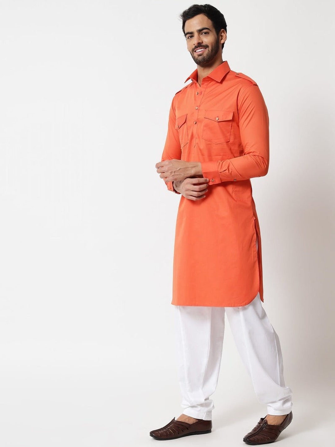 Cotton Kurta Pajama for Men, Pakistani Kurta Shalwar Pant, Comfortable ...