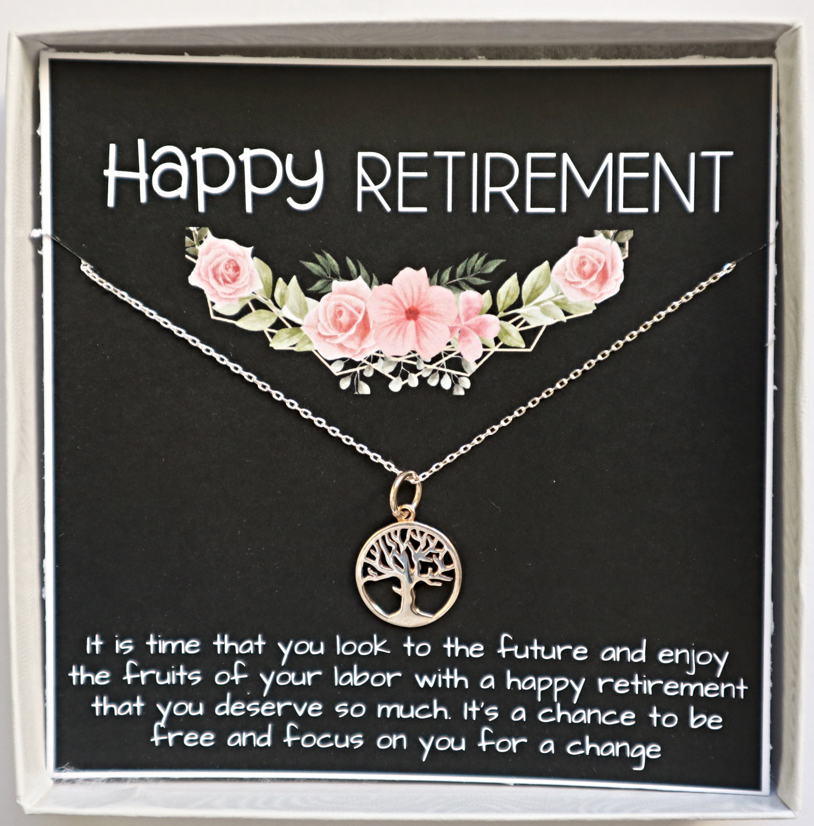 Retirement Gift Necklace Family Tree Necklace Meaningful Gift - Etsy