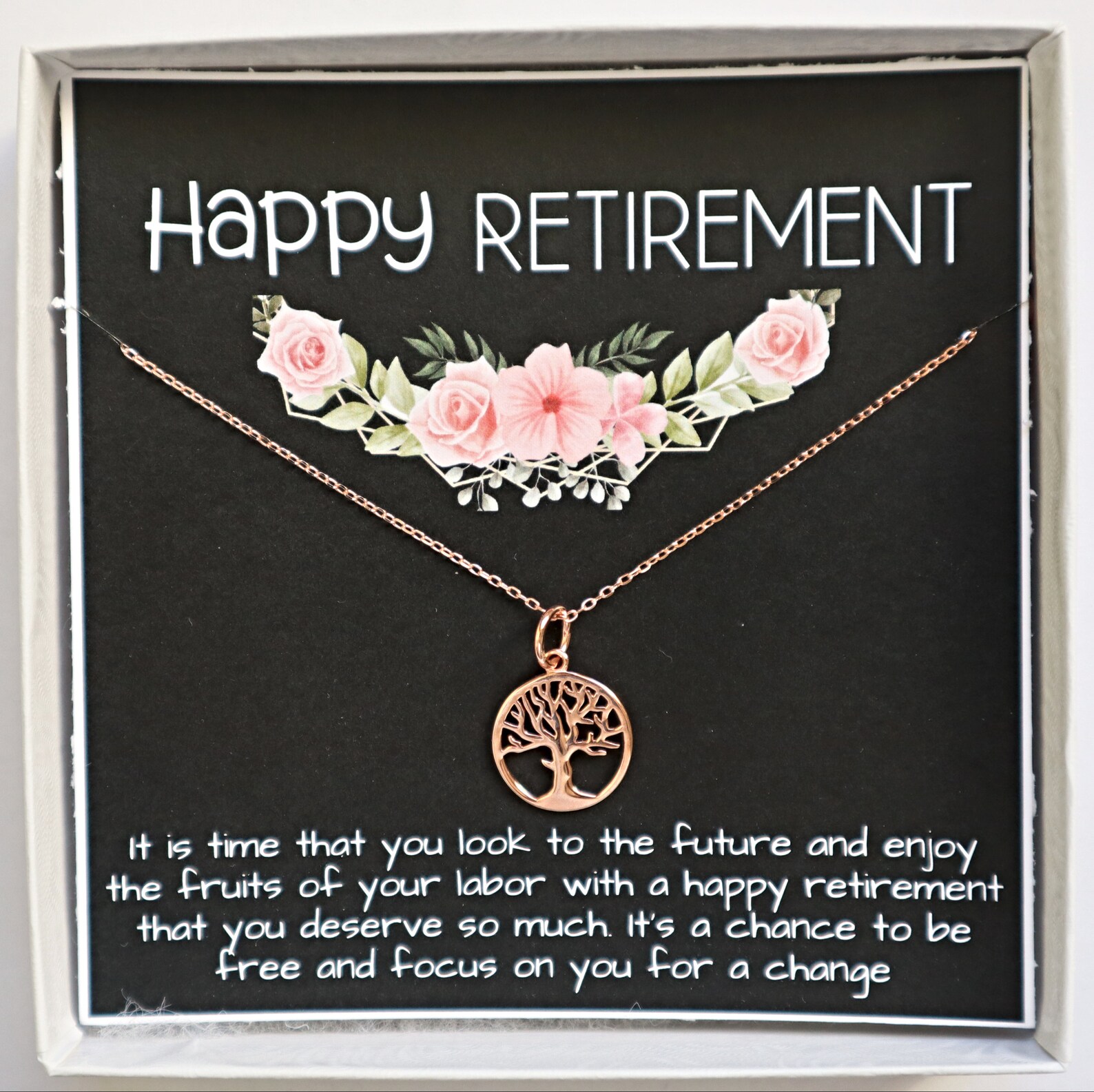 Retirement Gift Necklace Family Tree Necklace Meaningful Gift - Etsy