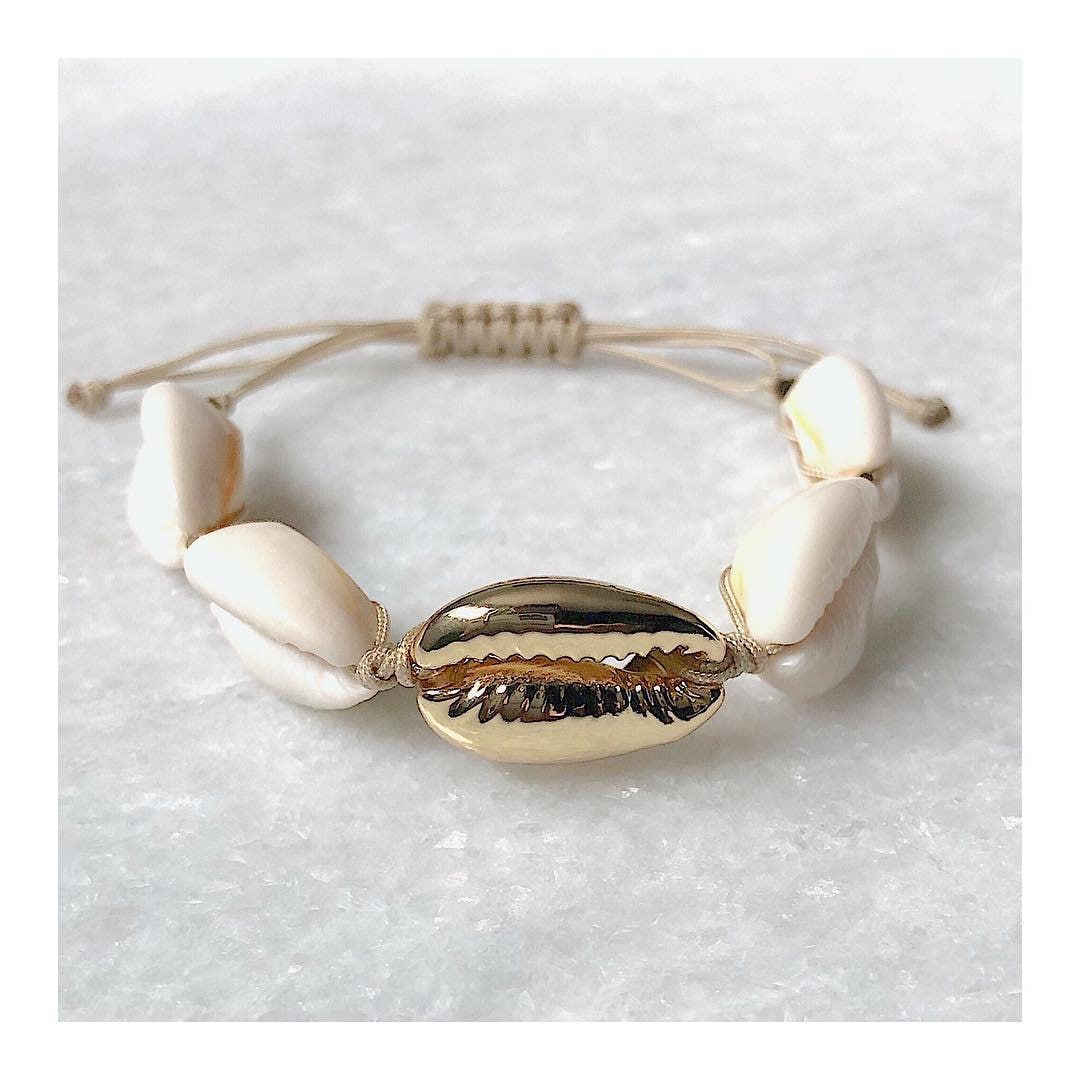 Cowry Shell Bracelet, Gold Sea Shell Bracelet, Natural Shell Bracelet ...