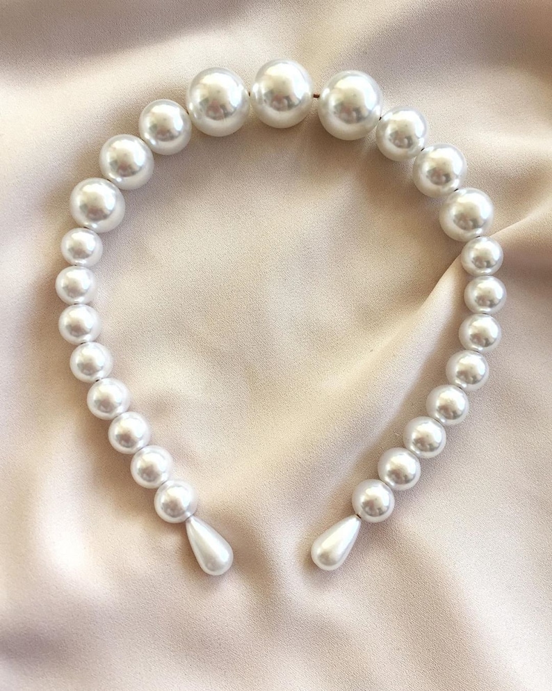 Pearl Headband Pearl Headband Wedding White Pearl Bridal - Etsy