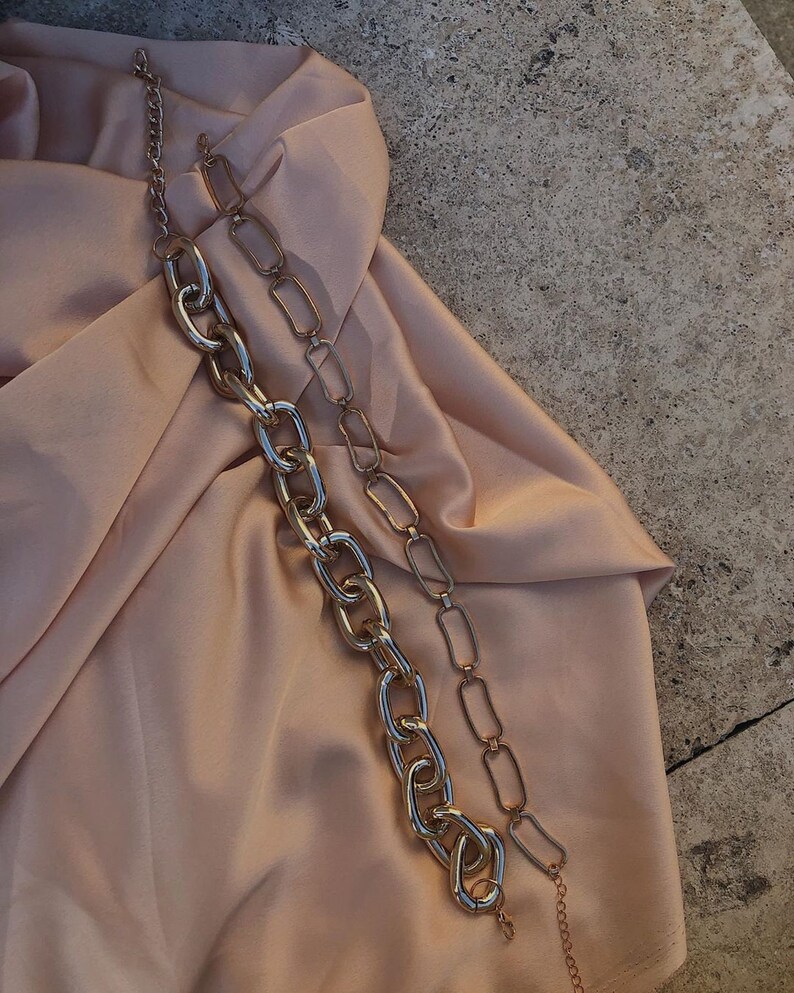 Chunky Silver Chain Choker, Chain Choker Necklace, Cuban Link Choker ...