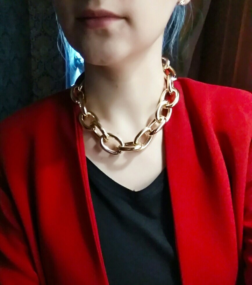 Chunky Gold Chain Choker Chain Choker Necklace Cuban Link - Etsy