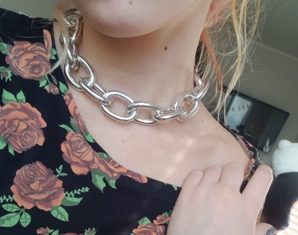 Chunky Silver Chain Choker Chain Choker Necklace Cuban Link | Etsy