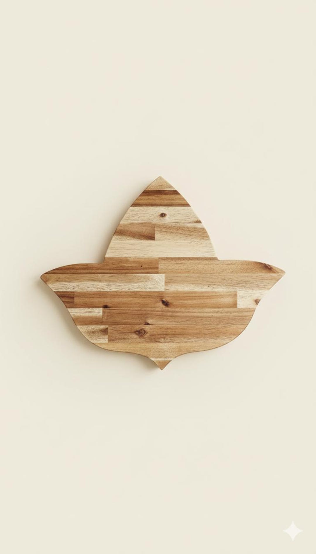 Extra Thick Acacia Wood Ivy Leaf Serving Board – 22" Reversible Butcher ...