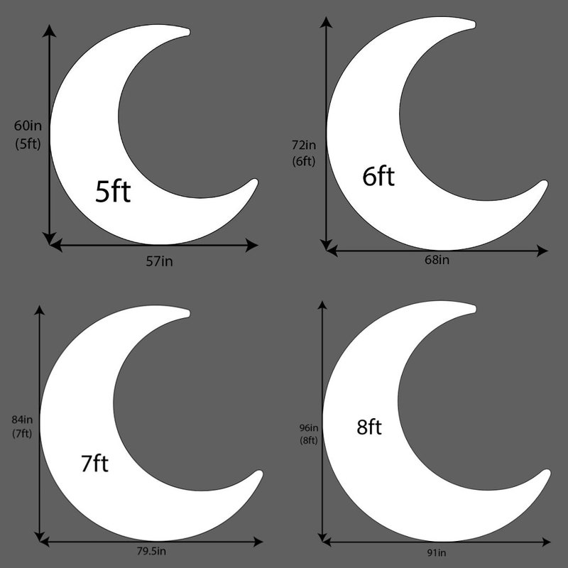 6ft Moon Template - Etsy