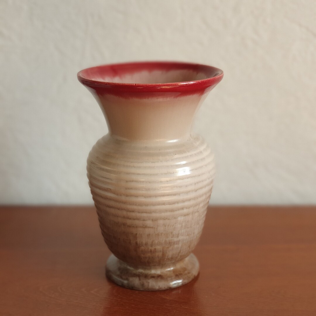 Vintage C.1960s West German 807 1 Vase Foreign Grey and Red Mid Century ...