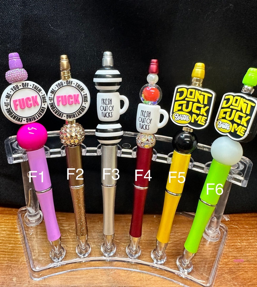 Adult Pens/bad Word Pens/beaded Pens - Etsy