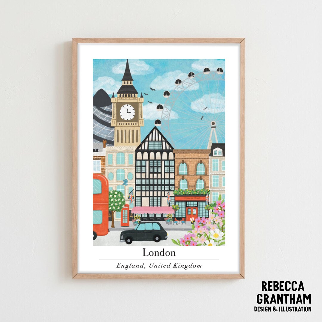London City Art Print: Landmarks Wall Decor. A3, A4,A5 - Etsy