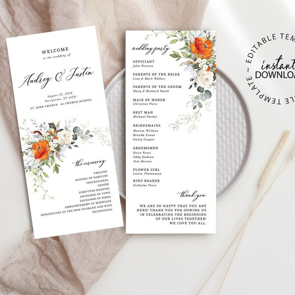 Church Program Template - Etsy