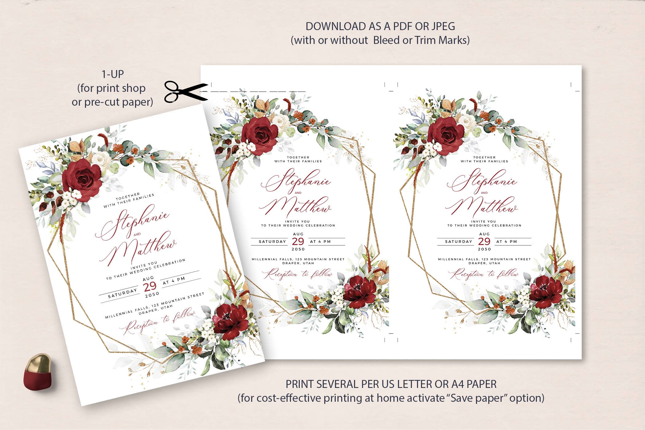 Red And White Invitation Templates Easy Filigree Laser Cut Invitation