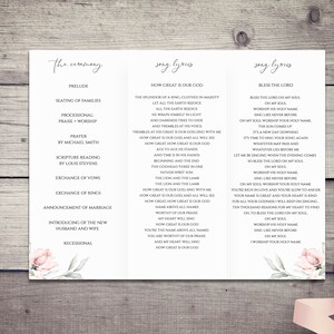 Editable Trifold Wedding Program Template INSTANT DOWNLOAD | Etsy