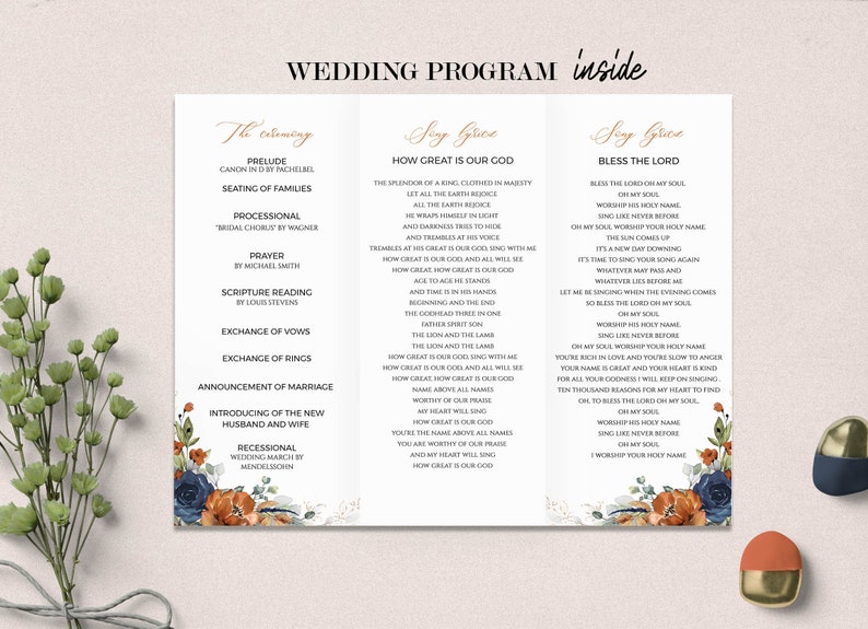 SIA Editable Wedding Program Template INSTANT DOWNLOAD - Etsy